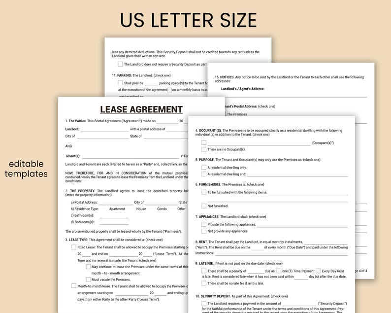 Lease Agreement Form, Lease Agreement PDF, Rental Agreement Template ...