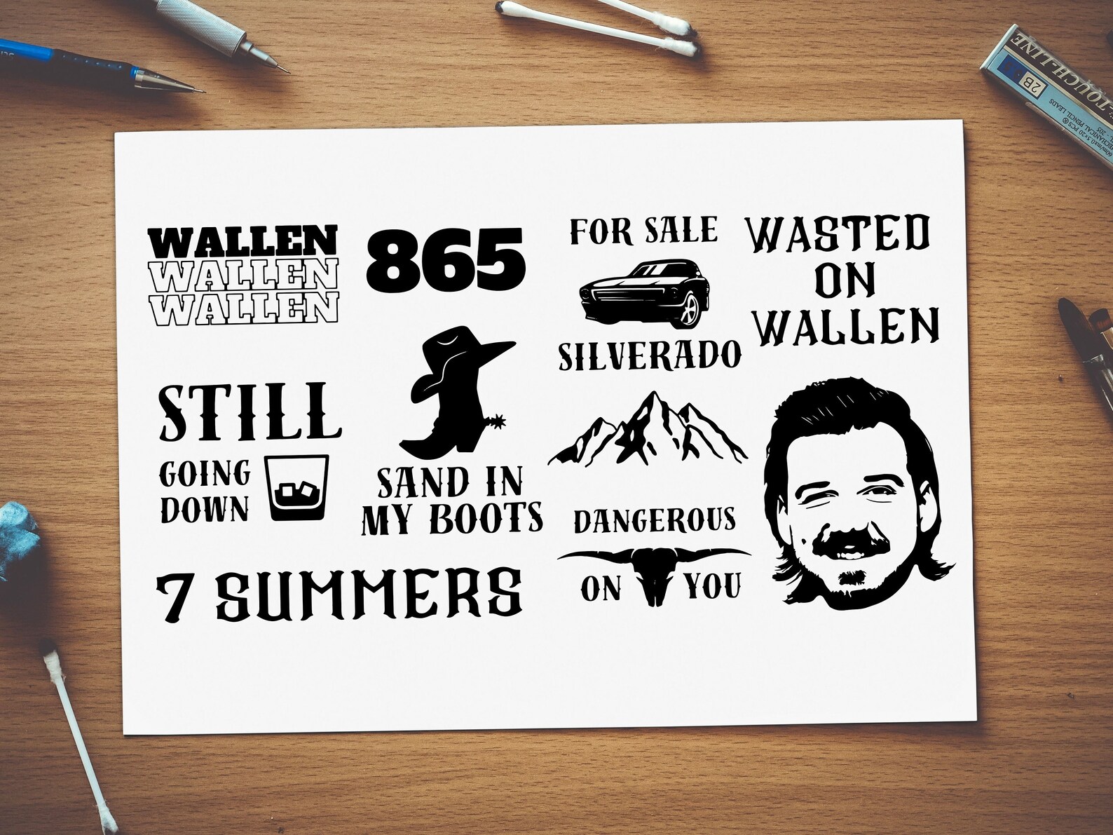 Wallen Bundle SVG , PNG, Wallen PNG, Wallen Bullhead Svg, Cowboy Wallen ...