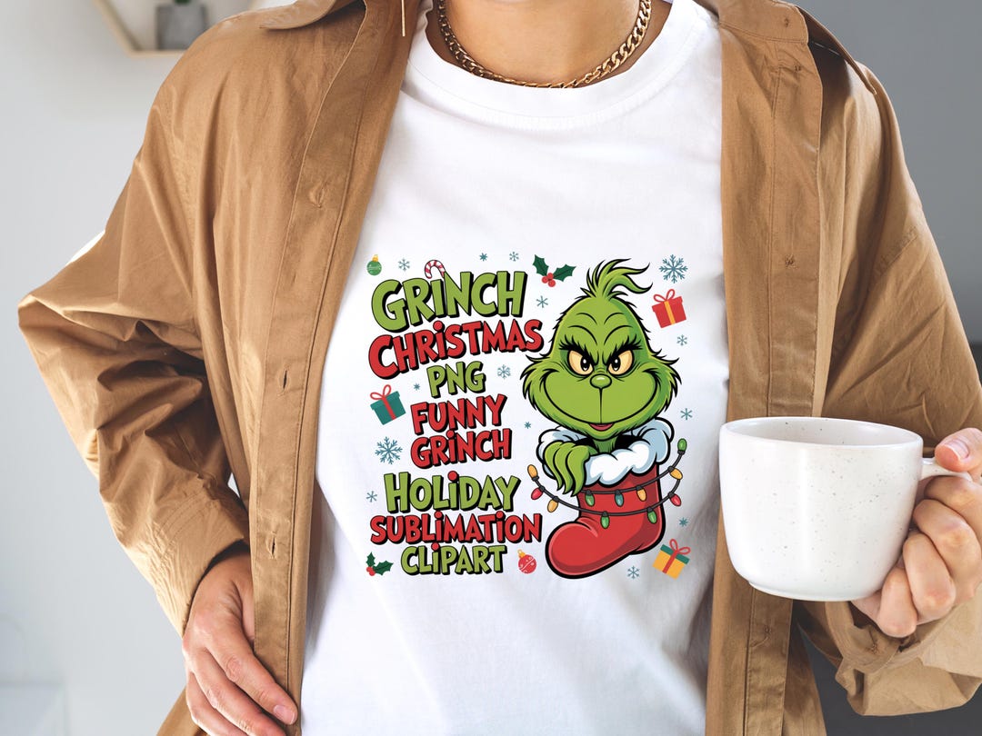 Grinch Christmas PNG Bundle, Holiday Sublimation Designs (digital ...