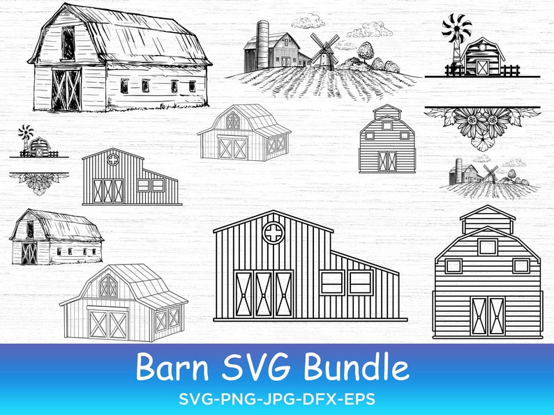 Barn Svg Bundle, Barn Svg, Farmhouse Svg, Farm Life Svg, Farm Barn Svg ...