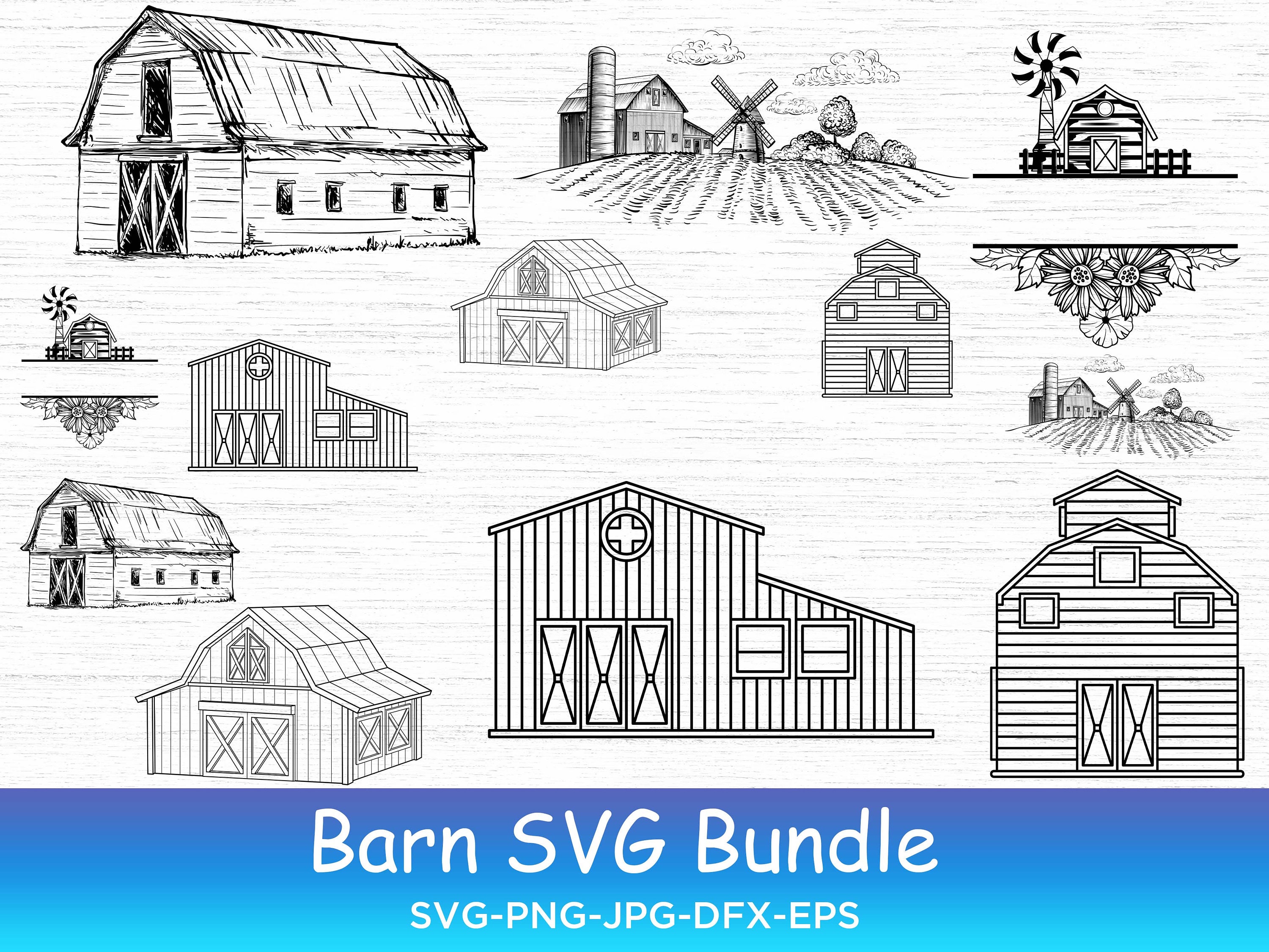 Barn Svg Bundle, Barn Svg, Farmhouse Svg, Farm Life Svg, Farm Barn Svg ...