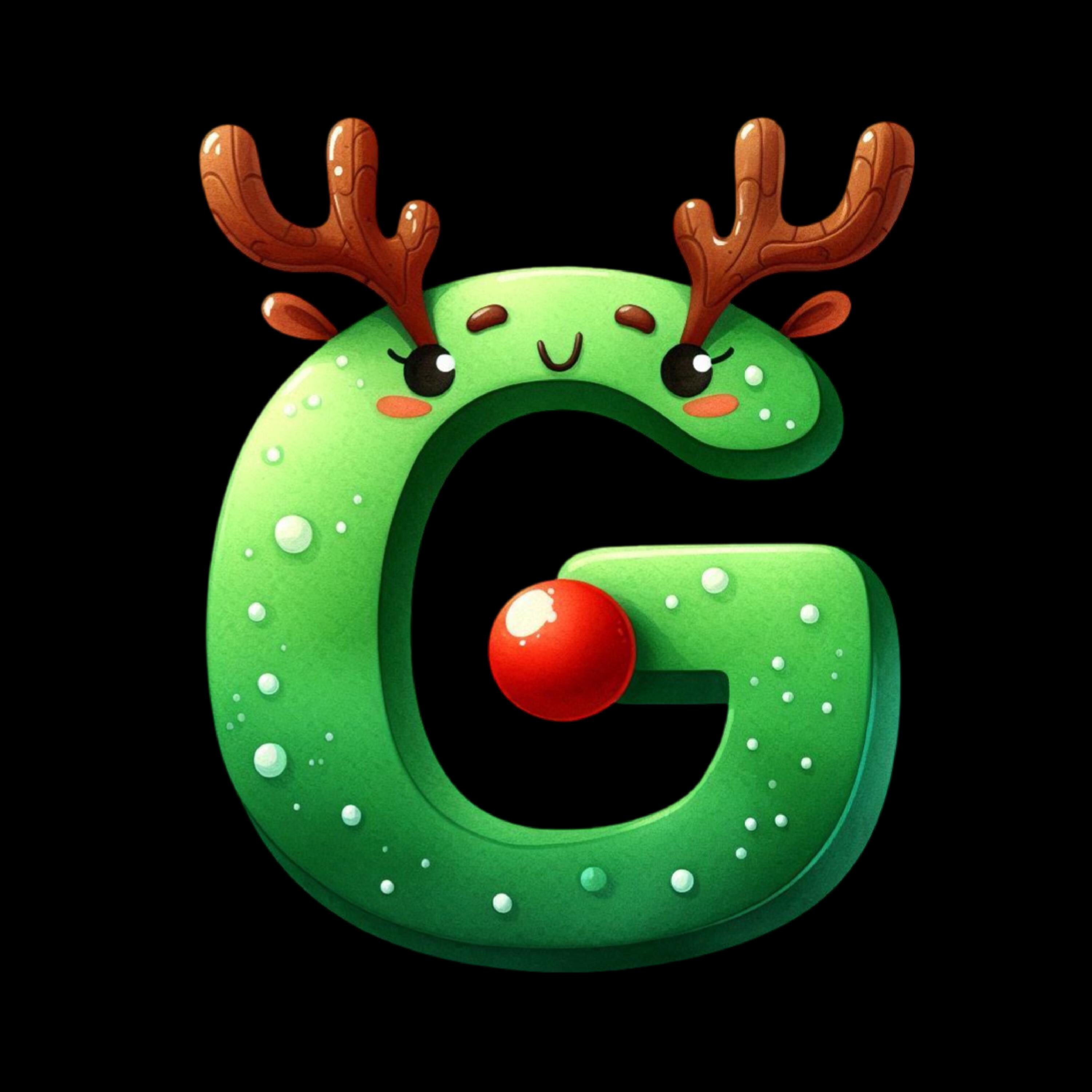 Christmas Reindeer Alphabet Clipart Bundle: Festive PNG Font (digital ...