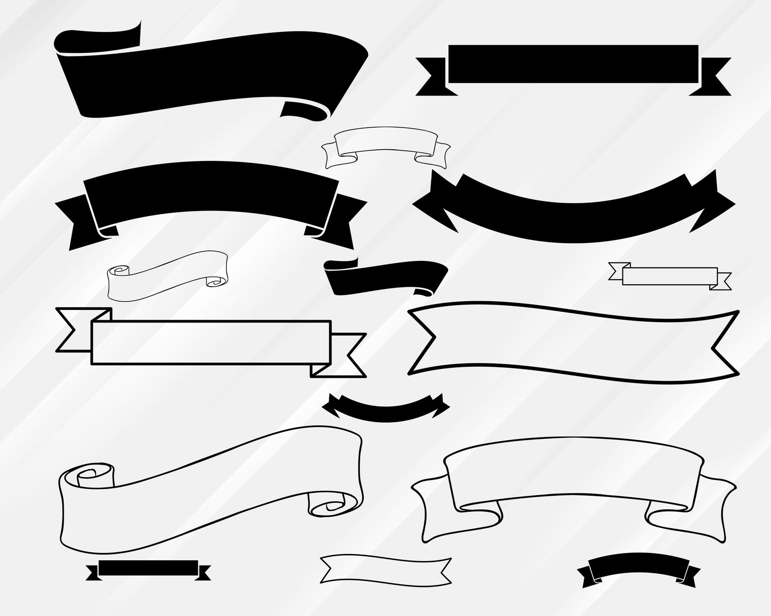 Banner Svg Bundle, Banner Clipart, Banner Png, Banner Vector, Banner Outline, Ribbon Svg, Ribbon ...