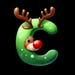 Christmas Reindeer Alphabet Clipart Bundle: Festive PNG Font (digital ...