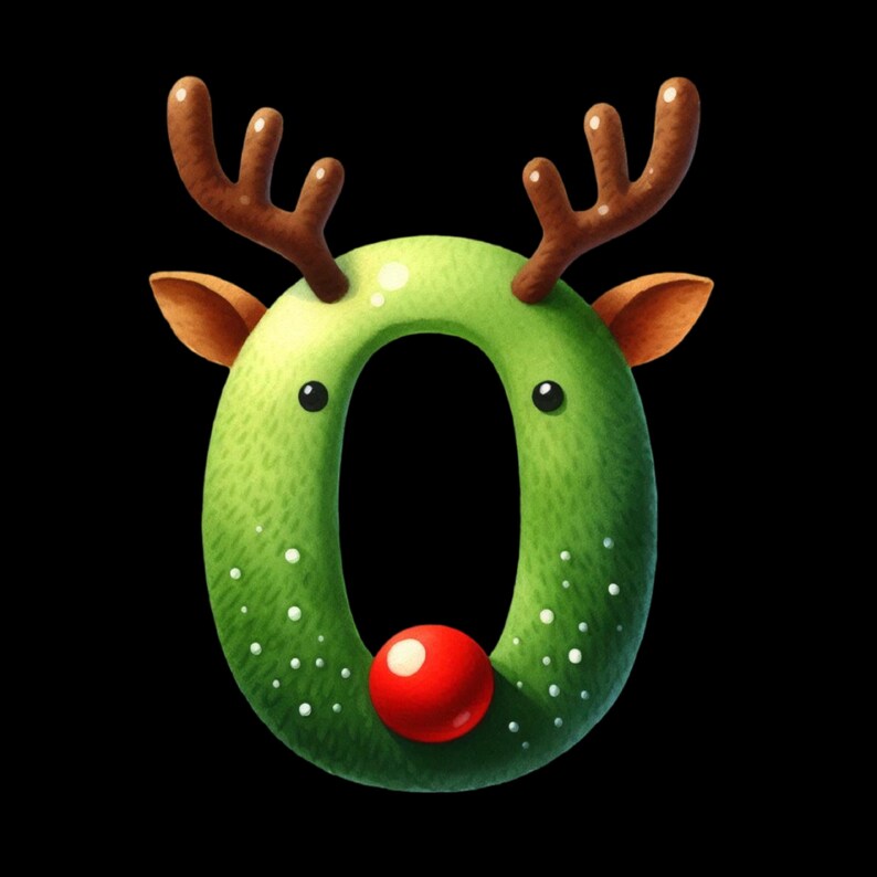 Christmas Reindeer Alphabet Clipart Bundle: Festive PNG Font (digital ...