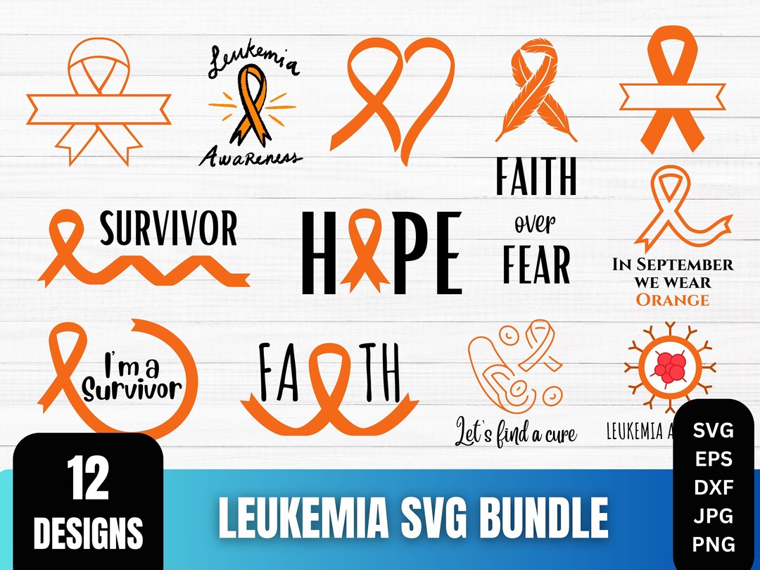 Leukemia SVG Bundle, Leukemia SVG , Leukemia PNG, Cancer Ribbon Svg ...