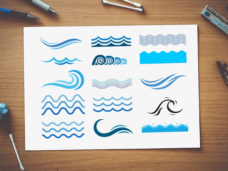 Wave Bundle SVG, PNG, JPG, Digital Cut File, Commercial Use, Instant ...