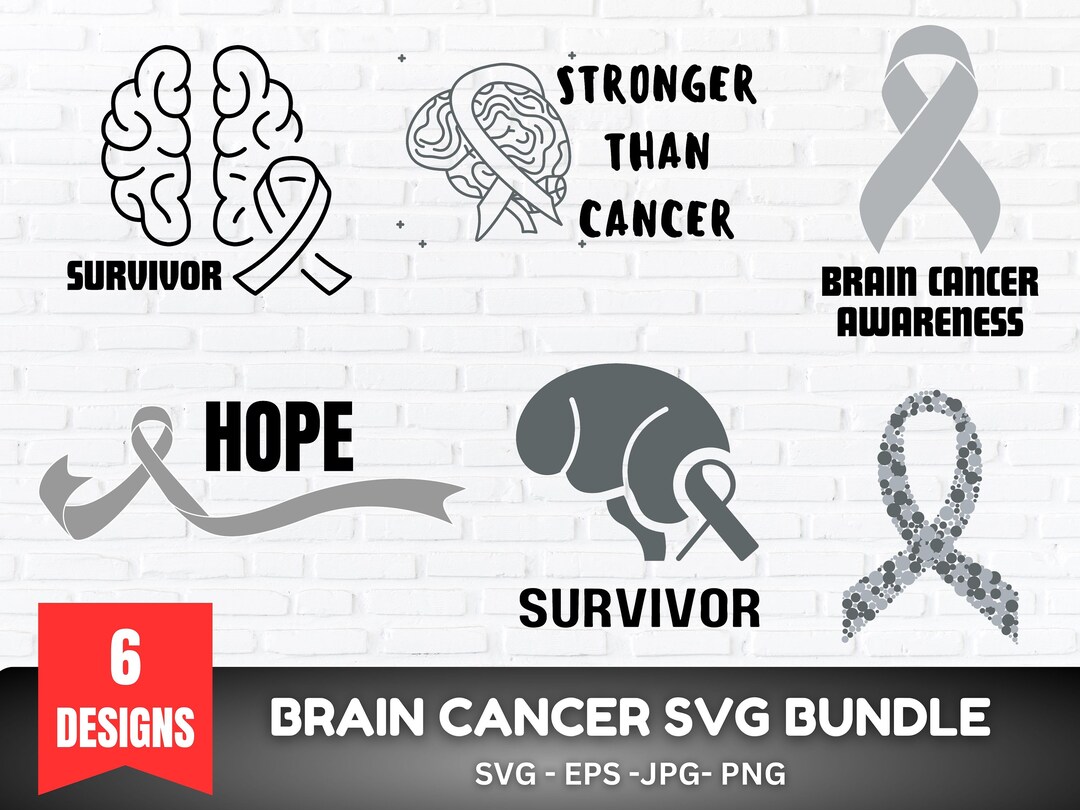 Brain Cancer Awareness SVG Bundle, Cancer Rainbow SVG, Brain Cancer ...