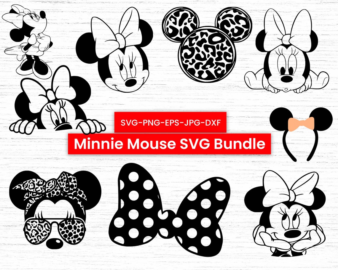 Minnie Mouse Ears Svg, Minnie SVG Bundle Birthday Svg, Minnie Png ...