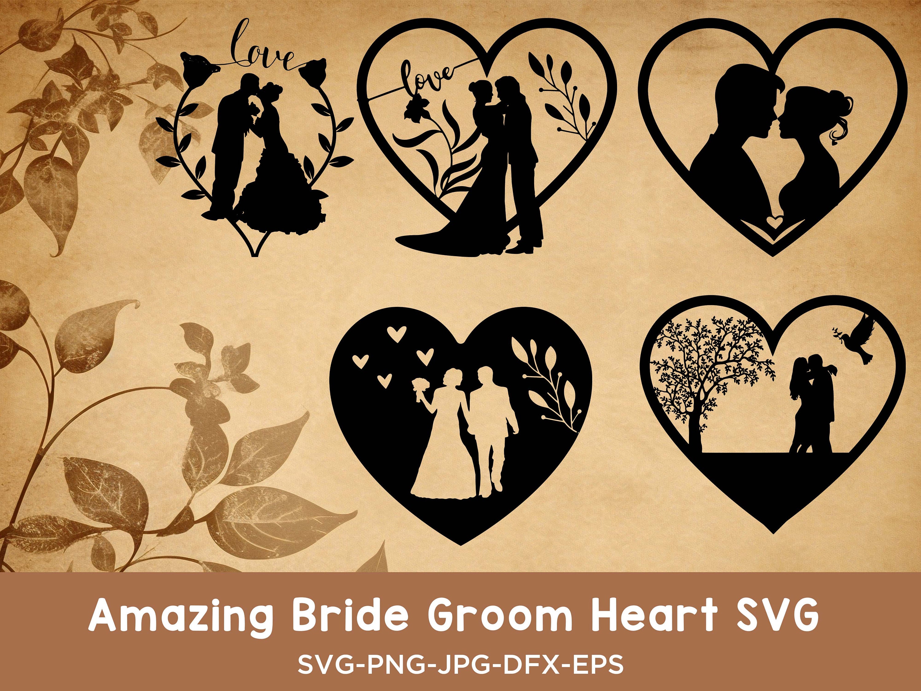 Wedding Heart SVG, Wedding Signs SVG, Wedding Heart Tree Svg, Wedding ...