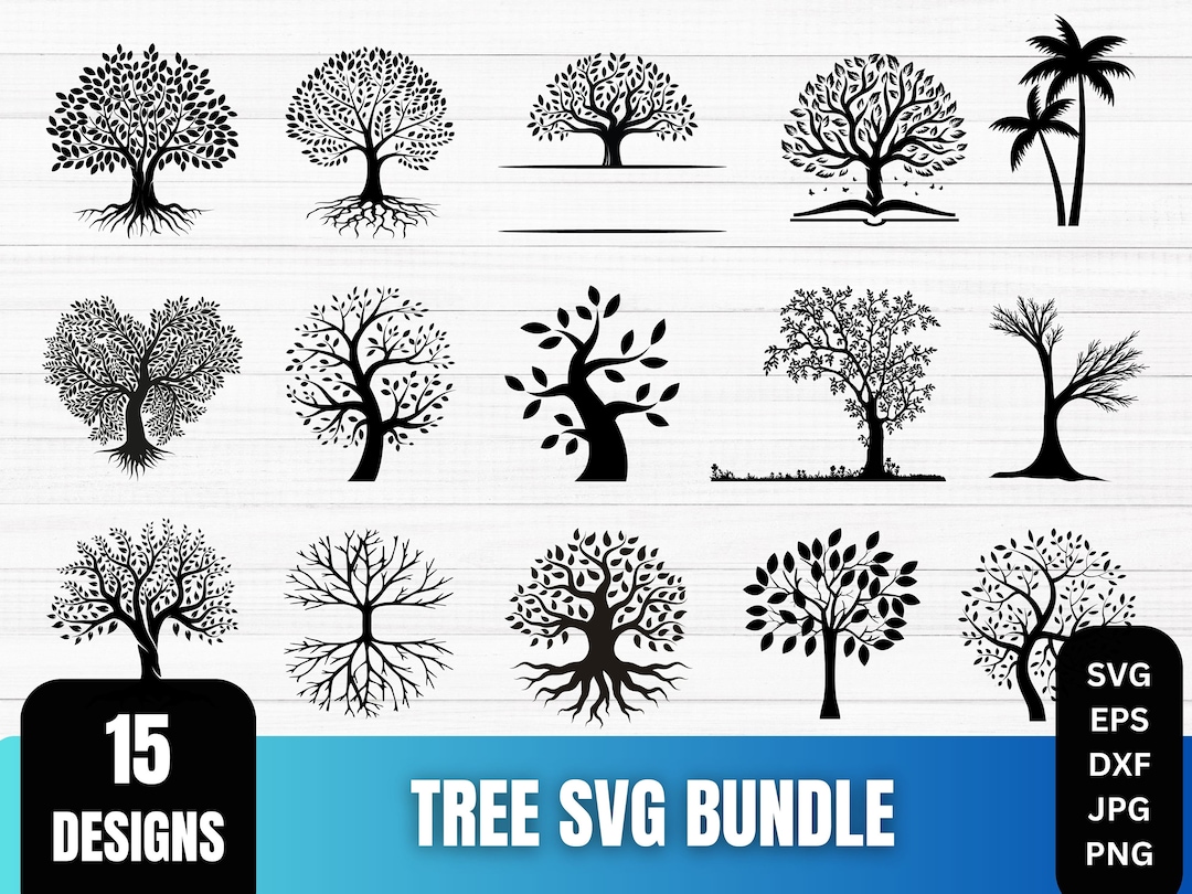 Tree SVG Bundle, Tree Silhouette Svg, Tree SVG, Trees Svg,forest Svg ...