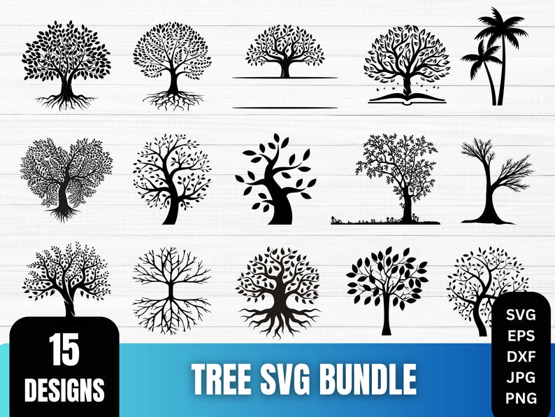 Tree SVG Bundle, Tree Silhouette Svg, Tree SVG, Trees Svg,forest Svg ...