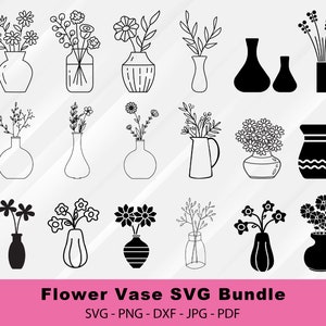 Flower Vase Svg Bundle, Flower Vase Svg, Flower Bouquet Svg, Vase Svg ...