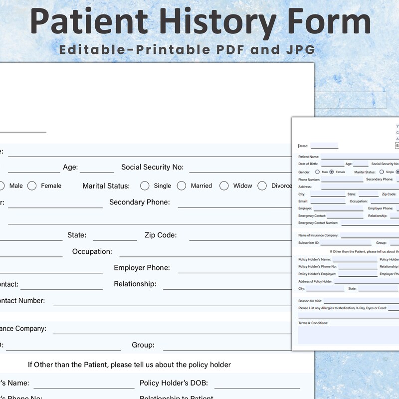 New Patient Intake Form - Etsy