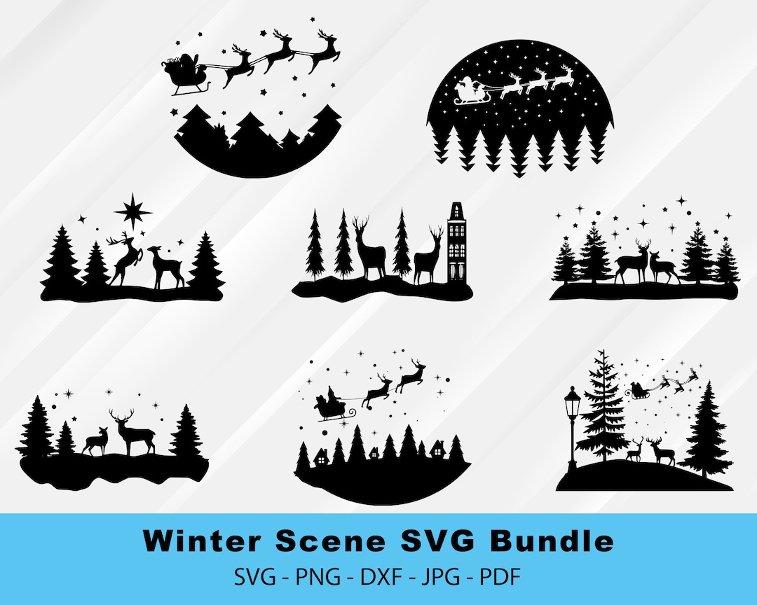 Christmas Scene Svg File, Christmas Scene Svg, Christmas Scene Svg ...