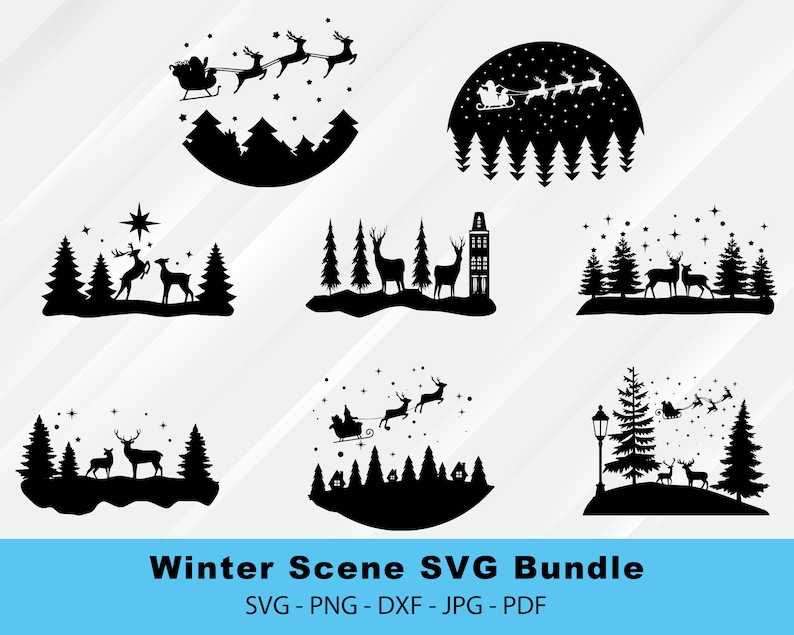 Christmas Scene Svg File, Christmas Scene Svg, Christmas Scene Svg ...