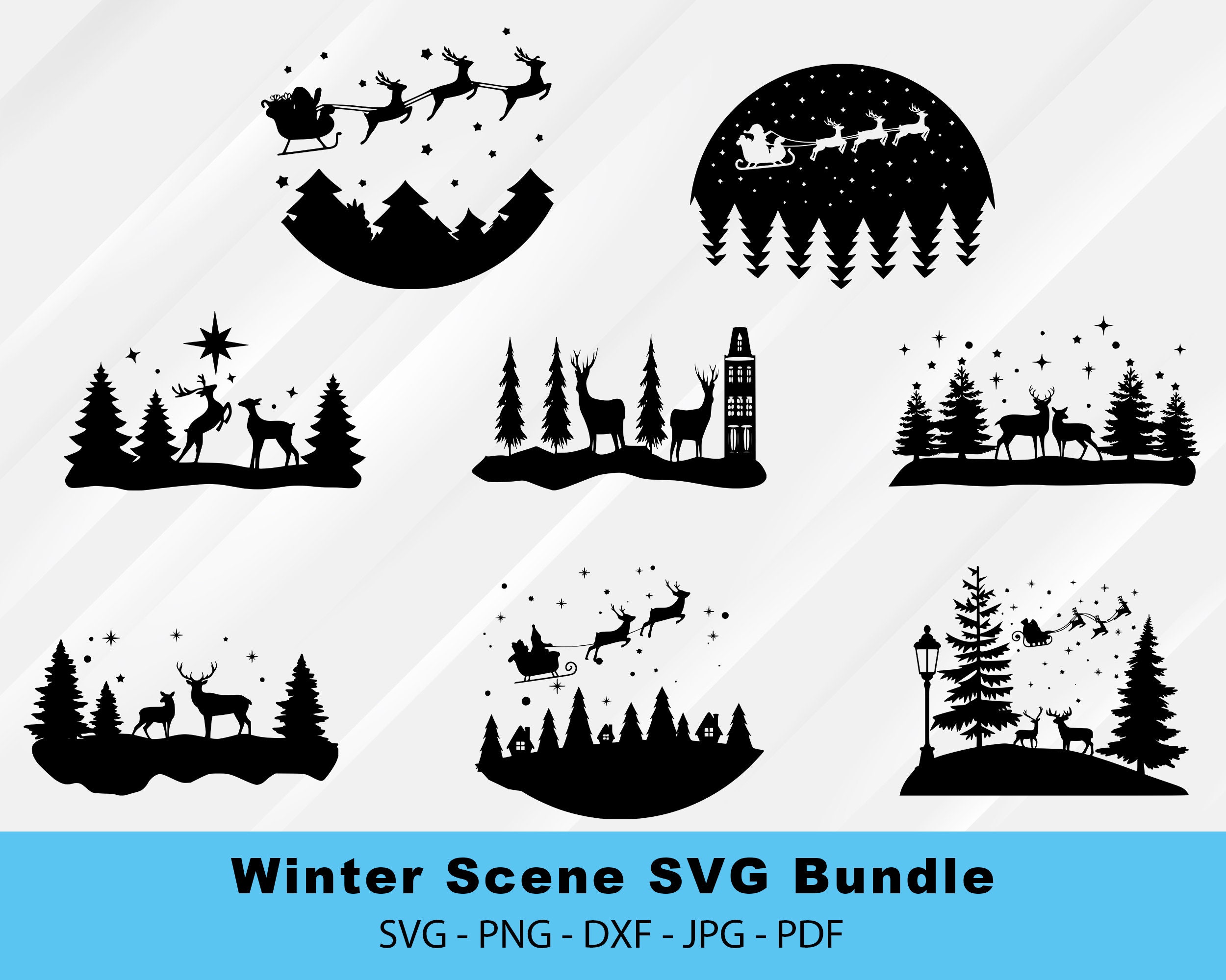 Christmas Scene Svg File Christmas Scene Svg Christmas Scene - Etsy