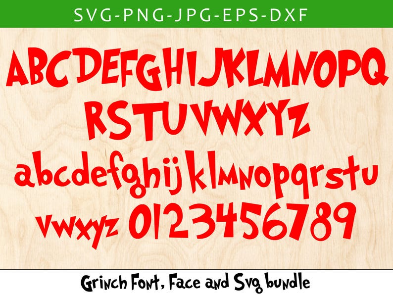 Xmas Grinch Font SVG Bundle, Green Character (digital Download) - Etsy