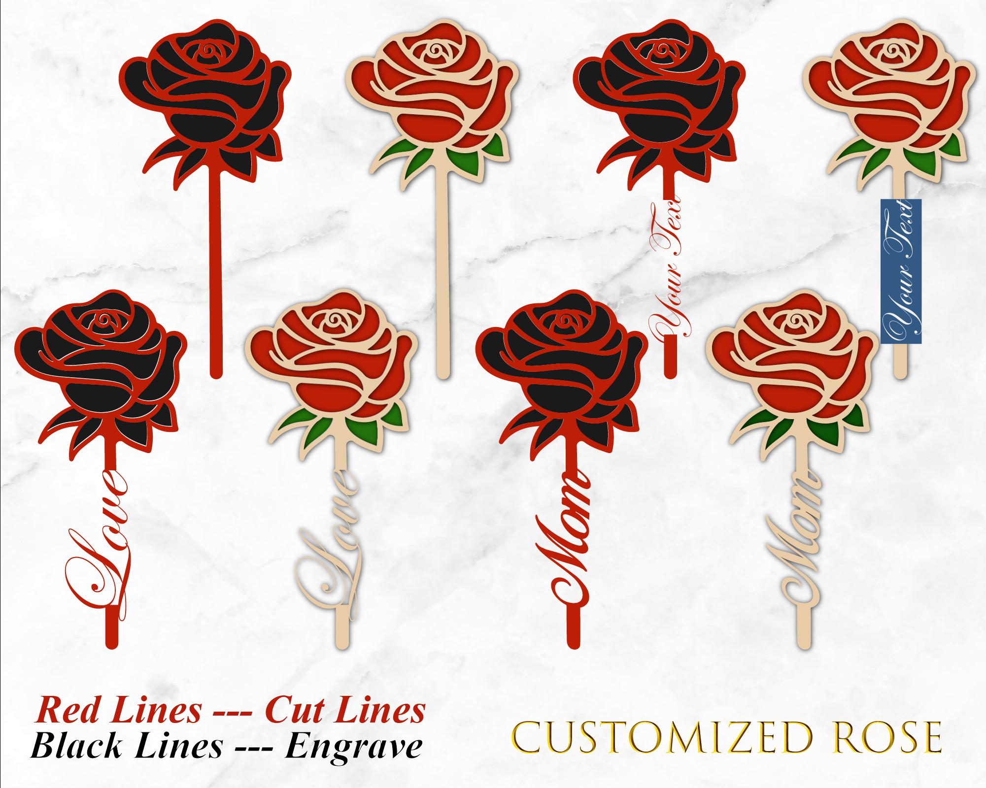 Rose Laser Cut File, Rose Laser Svg, Two Layered Rose Laser Cut Svg ...