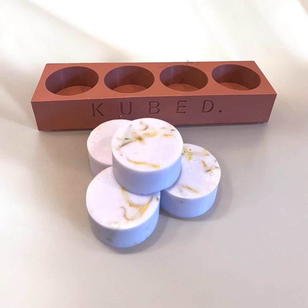 4 Cavity Small Round Silicone Soap Mold | Soap Making | Flexible ...