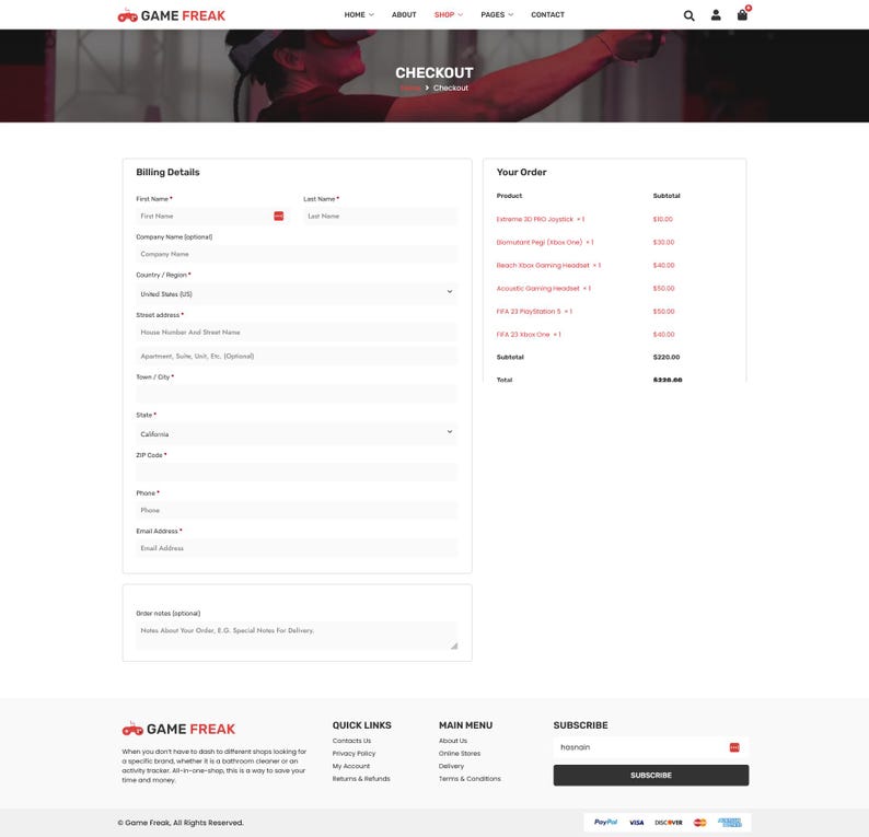 Gaming Store Woocommerce Template | Wordpress Elementor Theme for ...
