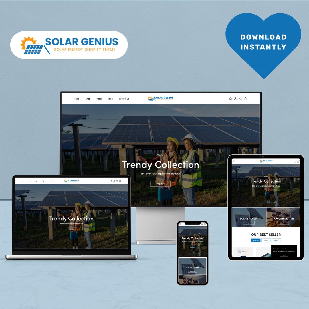 Solar & Wind Energy Shopify Theme | Eco Friendly Renewable Energy Store ...