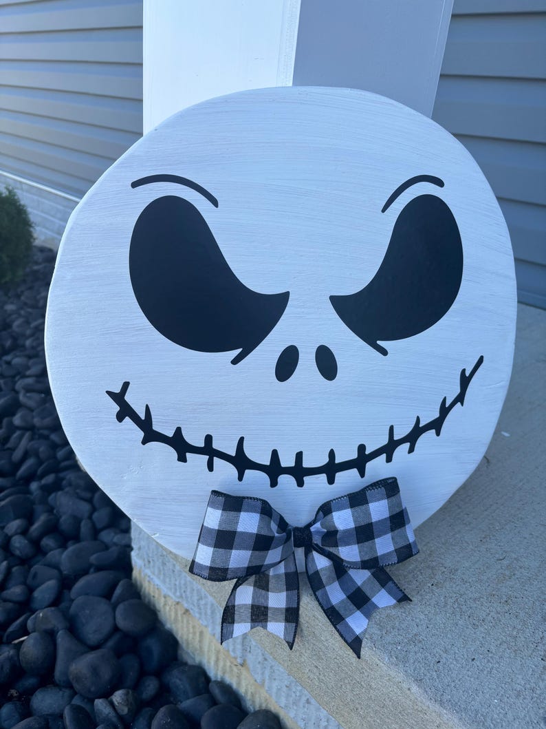 Jack Skellington, Front Door Sign, Halloween, Christmas, Welcome Sign ...