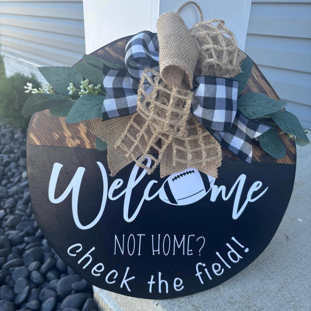 Sports Welcome Sign, Front Door Decor, Front Door Wreath, Welcome Sign ...