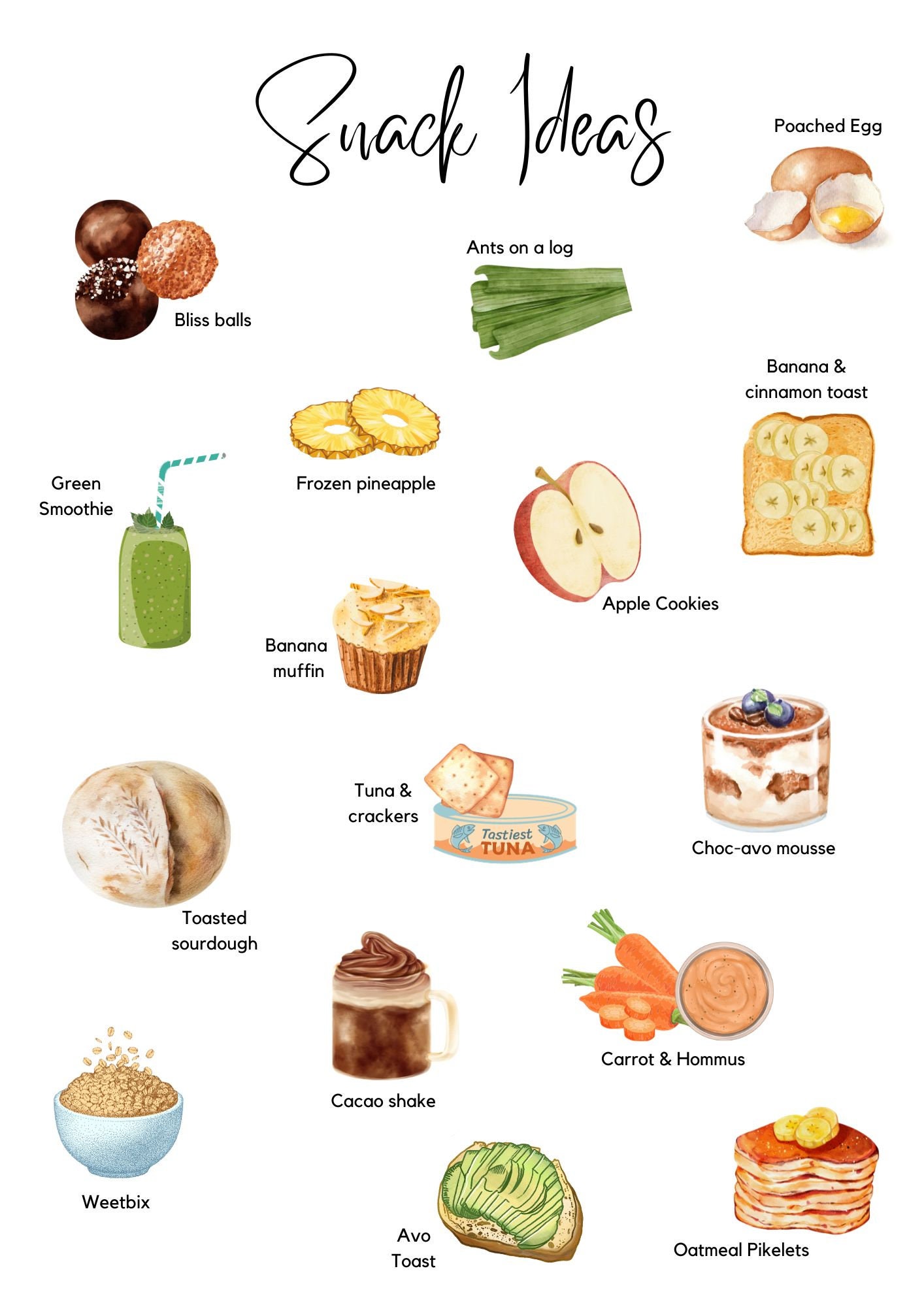 Kids Snack Ideas PDF - Etsy