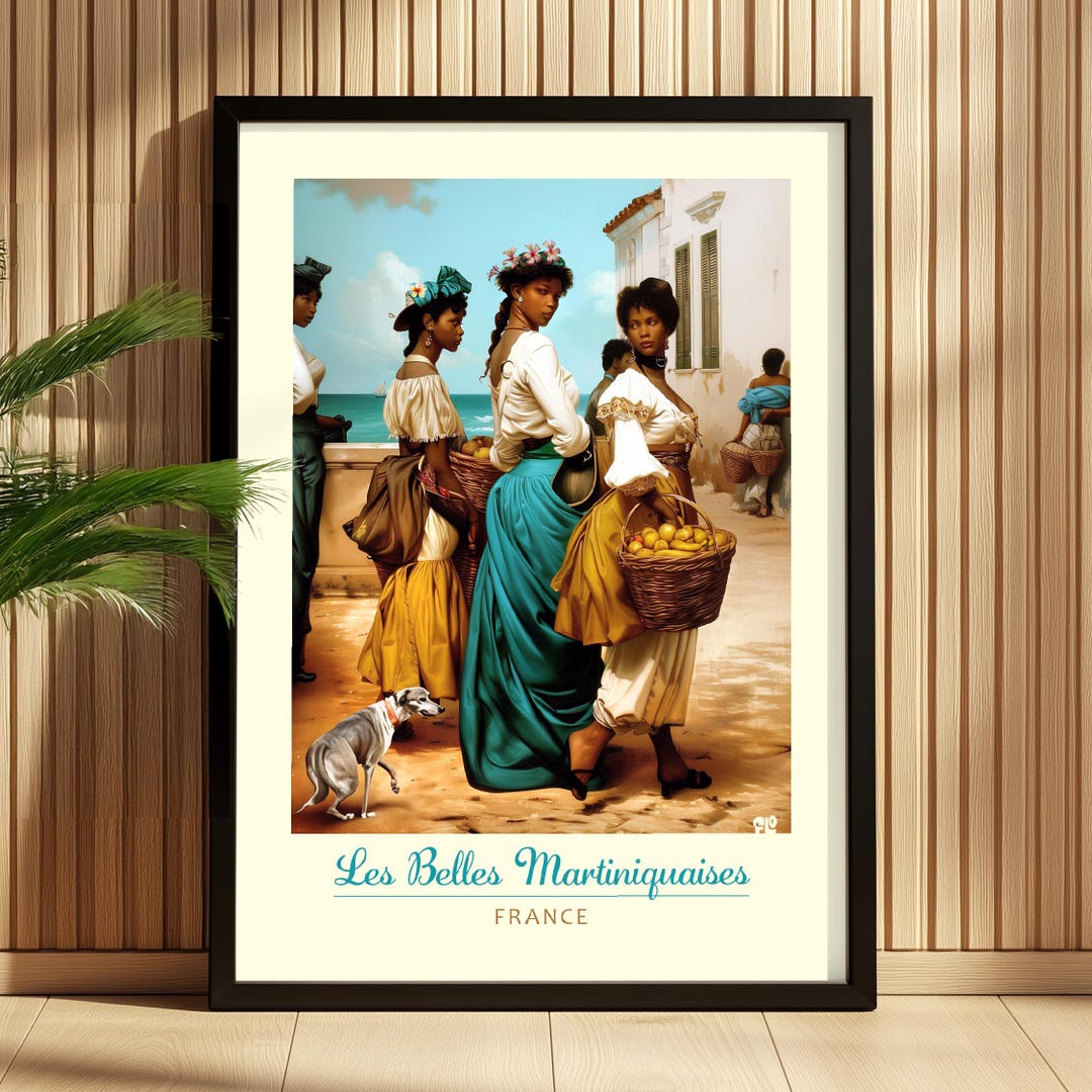 Belles Martiniquaises Poster - Creole Women Guadeloupe Reunion - French ...