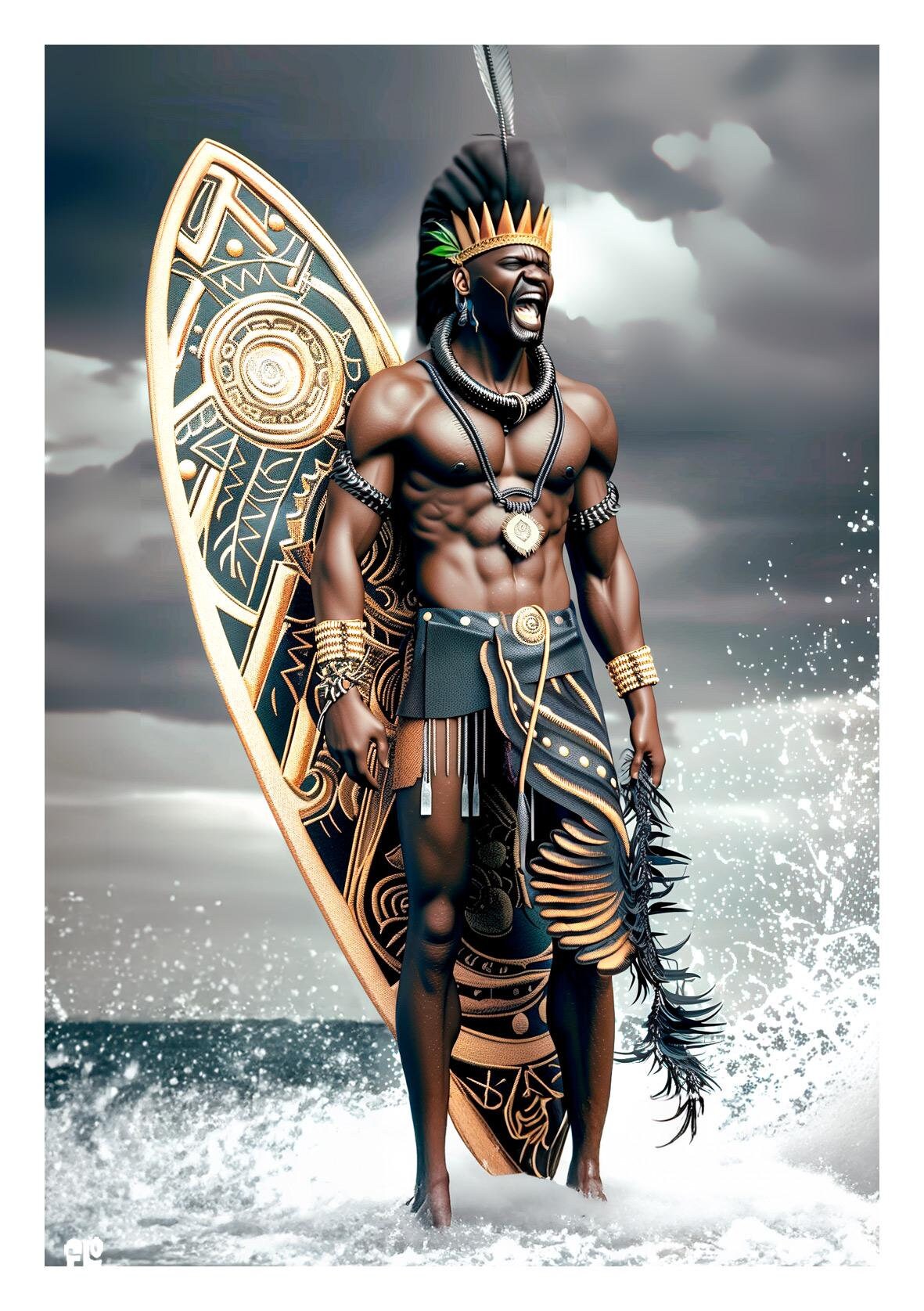 Island Warriors, Art Collection, Postcard Collection AFR9146 - Etsy