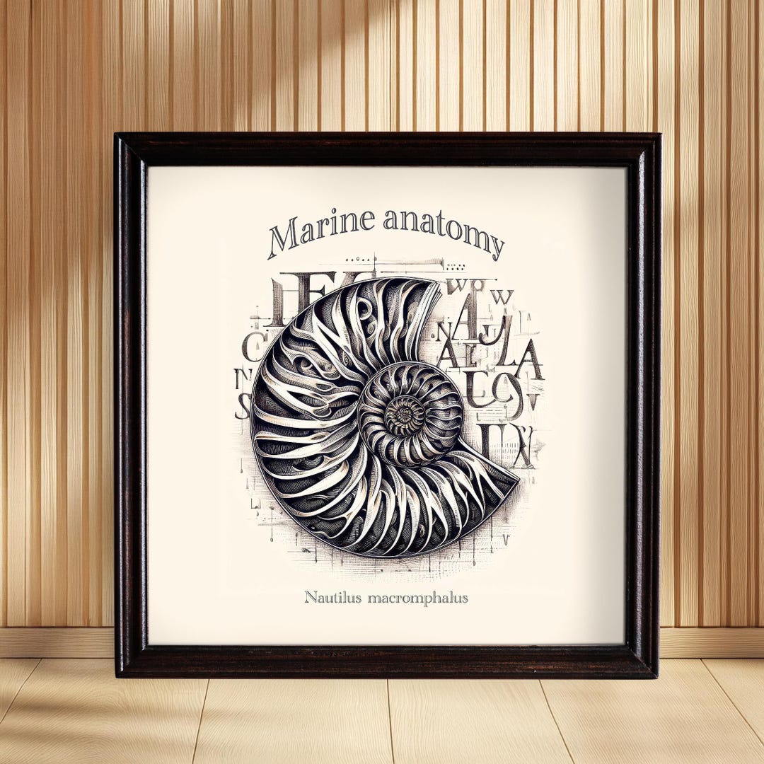 Vintage Nautilus Anatomy - Retro Marine Science Print - Etsy