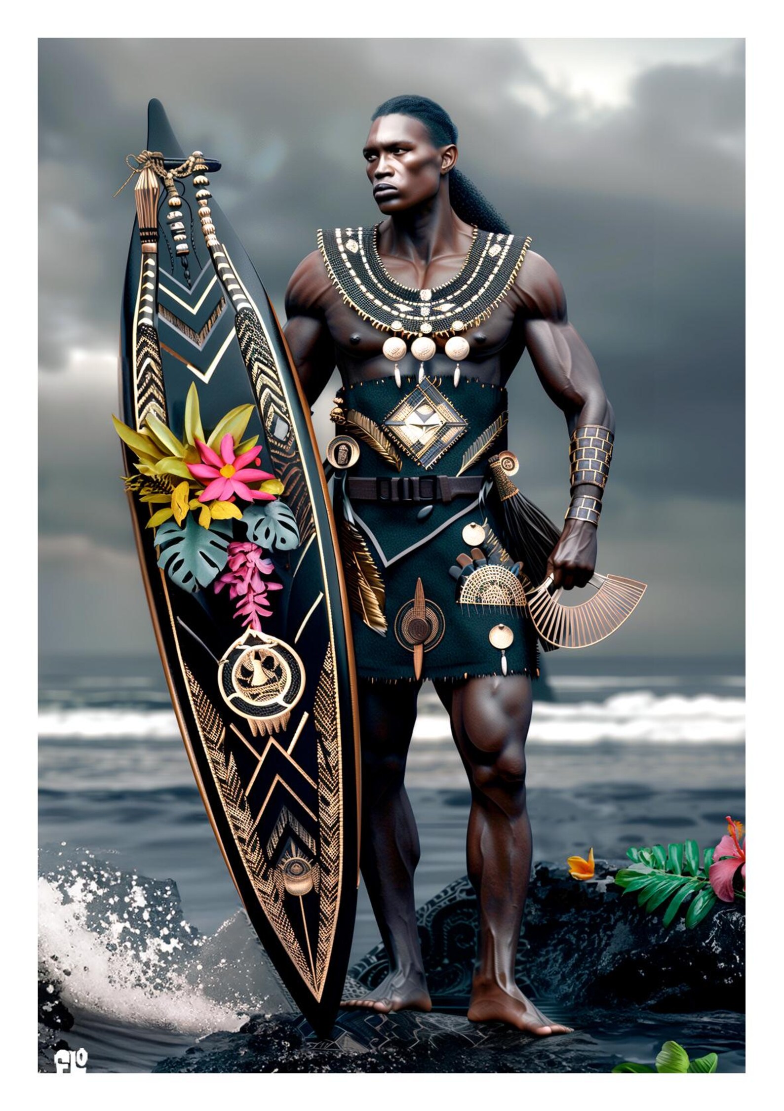 Island Warriors, Art Collection, Postcard Collection AFR9146 - Etsy