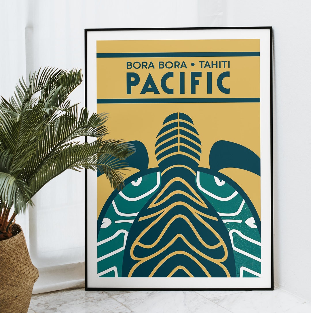 Personalized Poster, Bora Bora, Tahiti, Print, Drawing, Illustration ...