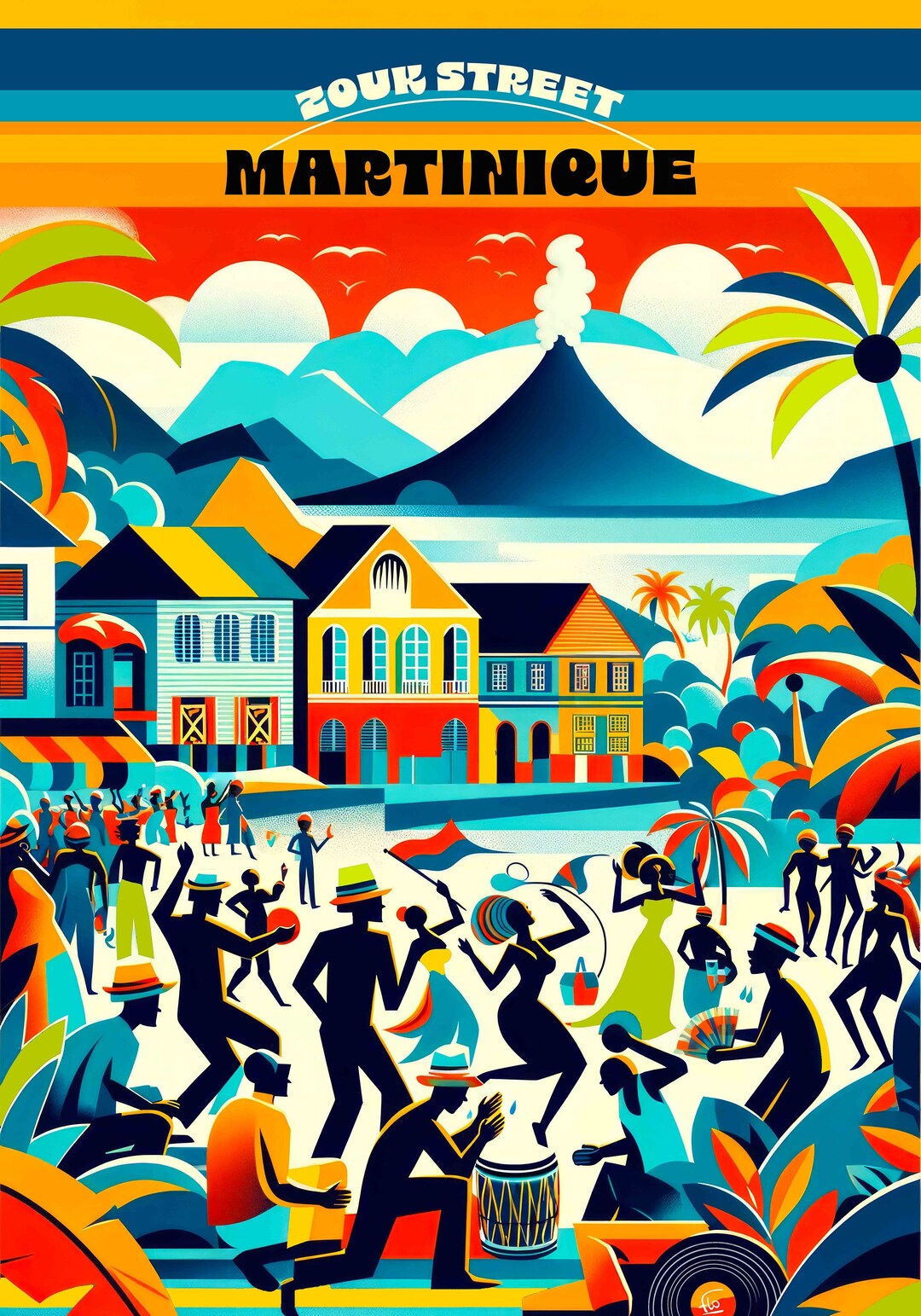 Zouk Street Artistic Maps of the Islands Illustration Art Collection - Etsy