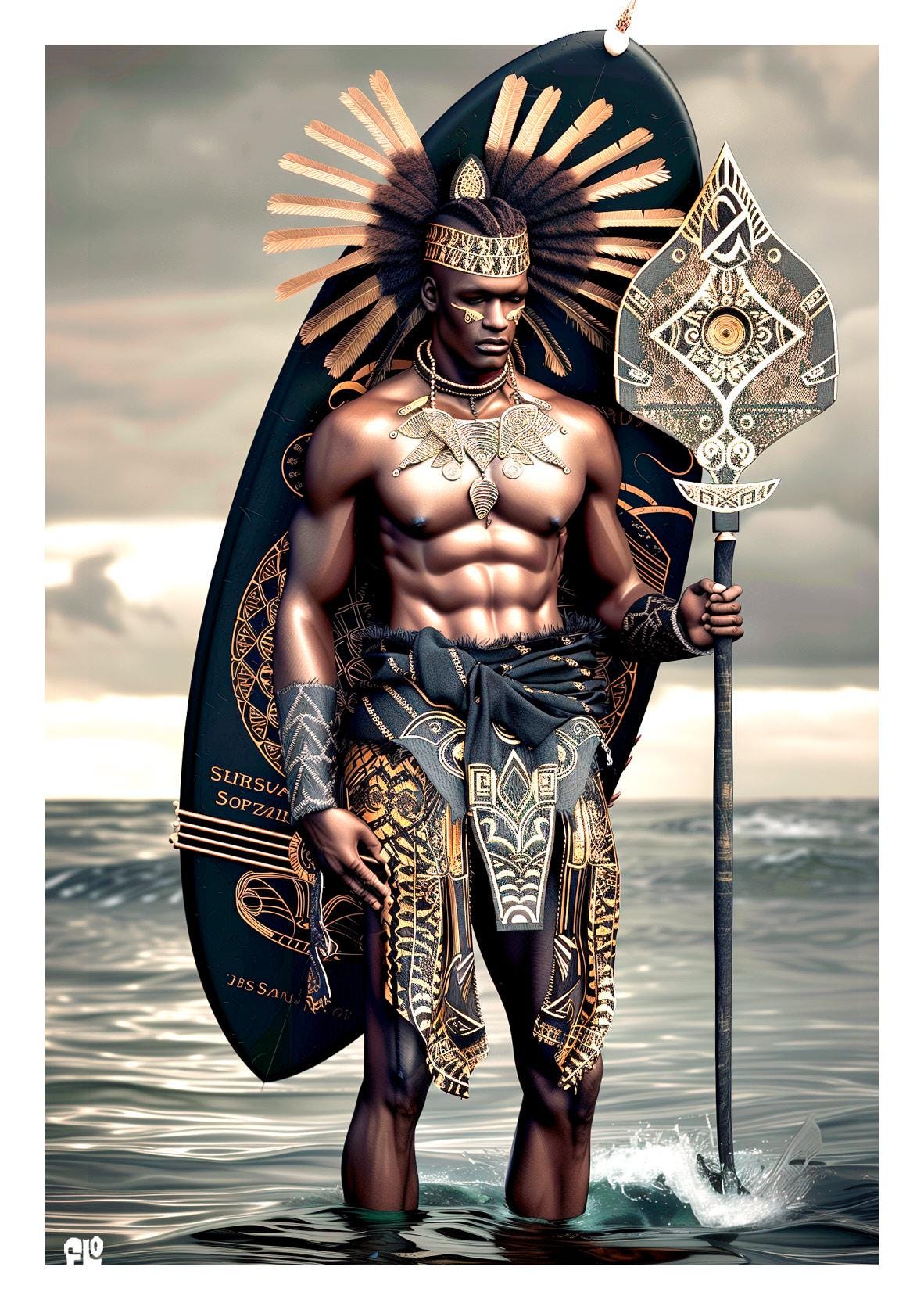 Island Warriors, Art Collection, Postcard Collection AFR9146 - Etsy