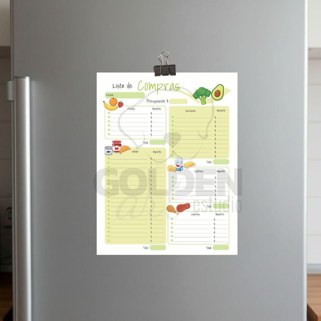 2-pack Printable Supermarket Shopping Lists / Instant Download in PDF ...