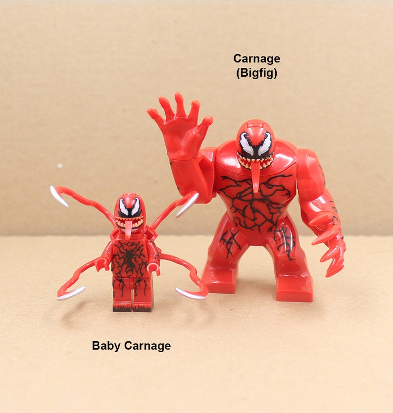 Custom Made Creative Minifigure Carnage Bigfig & Baby Carnage - Etsy