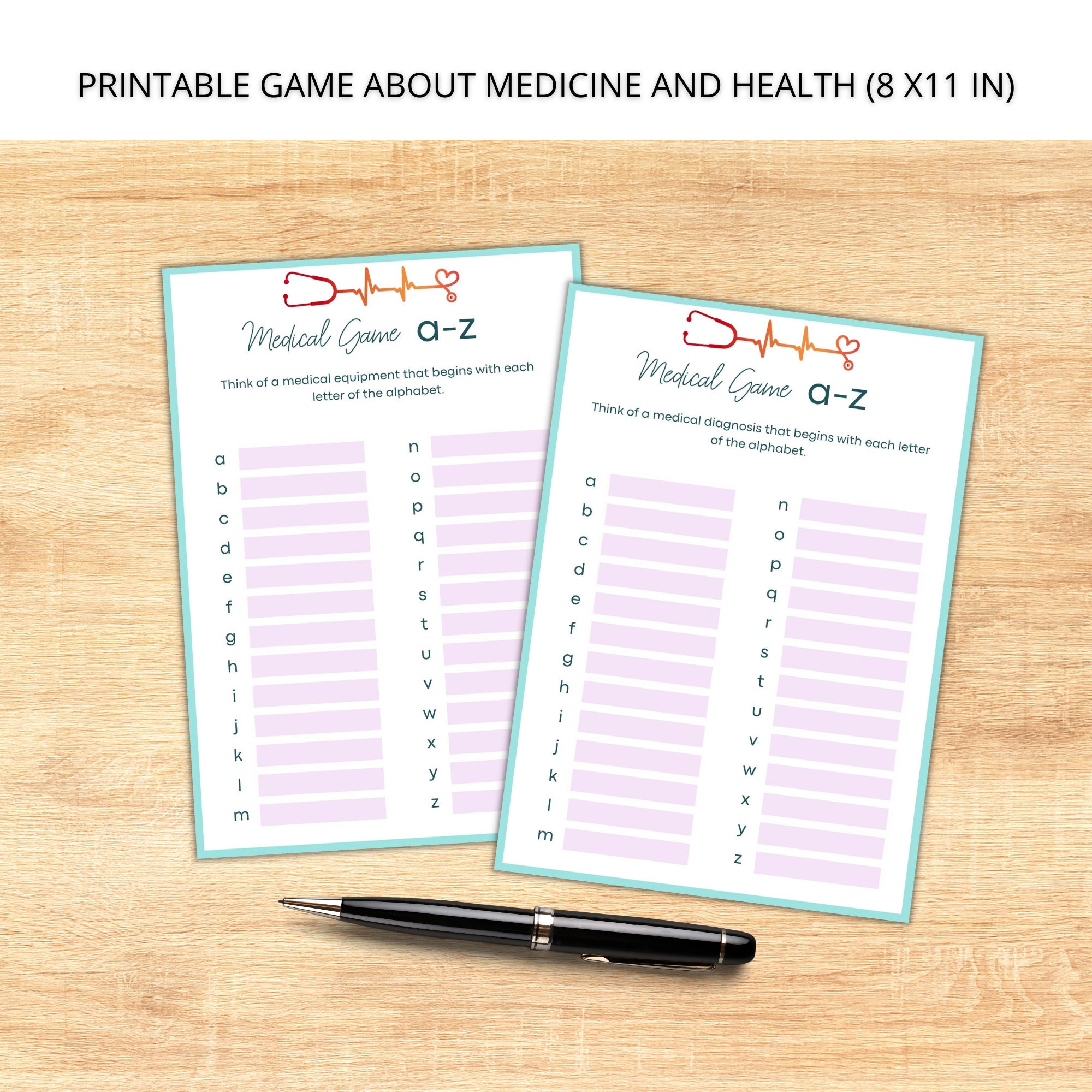Medical Printable Game | A-Z Game | Medical Terms Game | Doctor Nurse ...