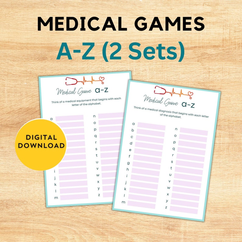 Medical Printable Game | A-Z Game | Medical Terms Game | Doctor Nurse ...
