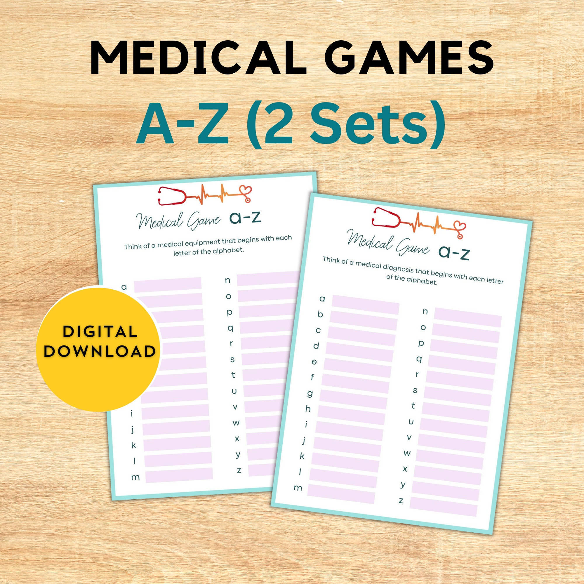 Medical Printable Game | A-Z Game | Medical Terms Game | Doctor Nurse ...