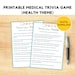 Medical Trivia Gameprintable Medical Games Partynurse Doctor ...