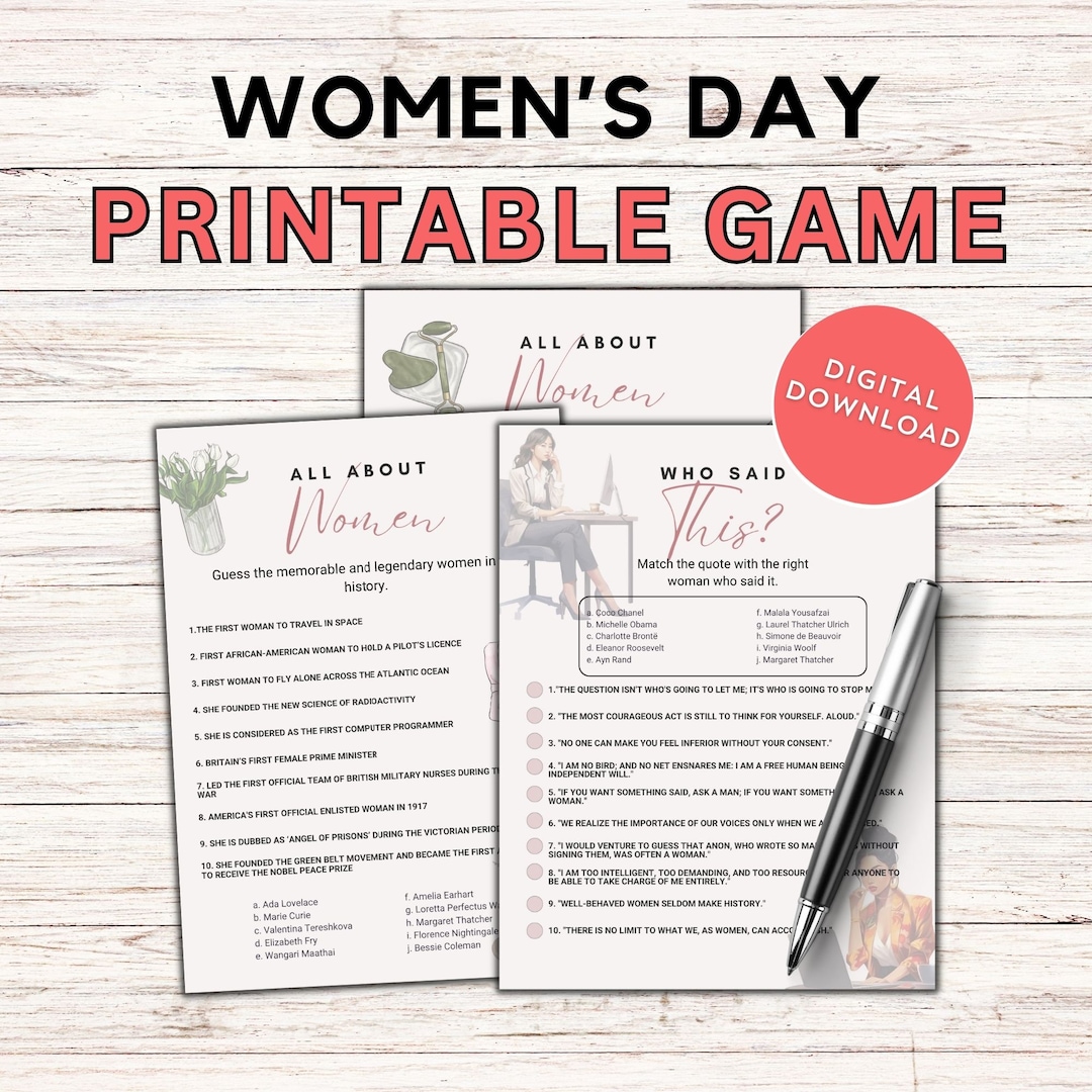 Women's Day Game, Women's History Trivia Games, Women's Trivia ...