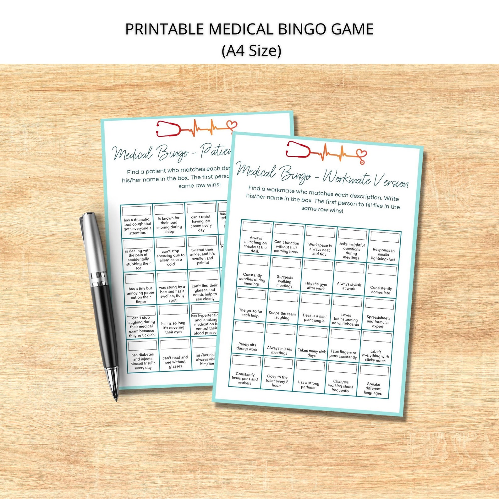 Medical Bingo Printable Game | Game for Nurses Doctors | Nurses Party ...