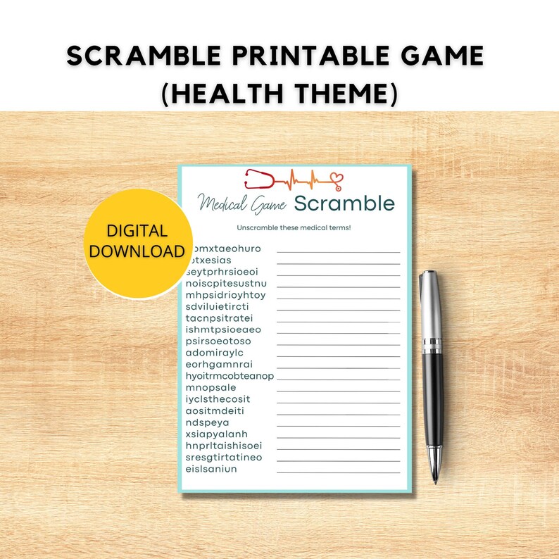 Medical Scramble Word Game | Medical Game for Nurses Doctors |printable ...