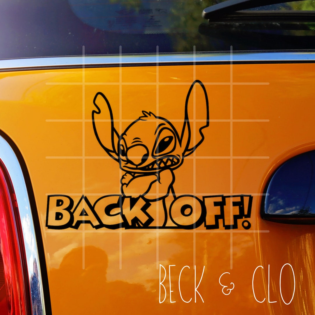 Stitch Wave Funny Car Sticker Car Sticker Colour Options Cute Car ...