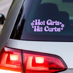 Funny Car Sticker Hot Girls Hit Curbs Car Sticker Colour - Etsy