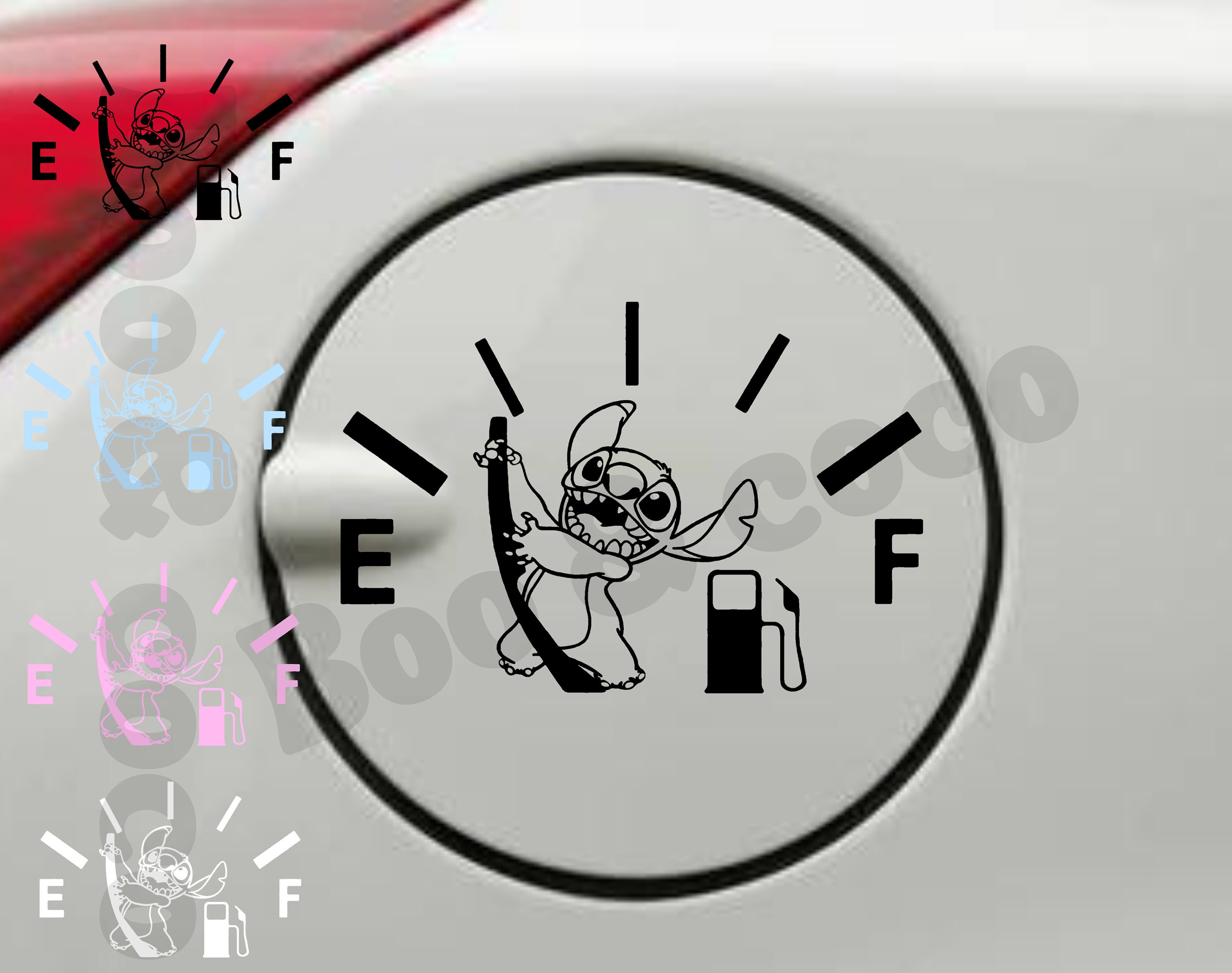 Funny Car Sticker Stitch Pulling Back Gas Fuel Cap Car - Etsy