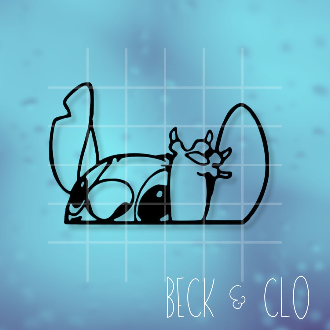 Stitch Wave Funny Car Sticker Car Sticker Colour Options Cute Car ...