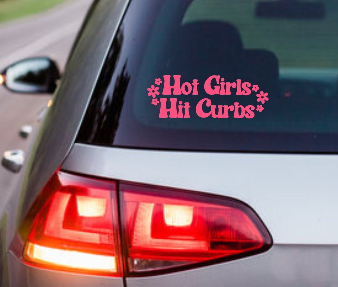 Funny Car Sticker Hot Girls Hit Curbs Car Sticker Colour Options Cute ...
